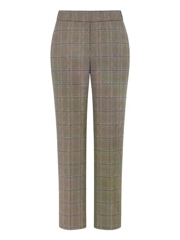 Peserico Check-pattern Tailored Trousers - Brown