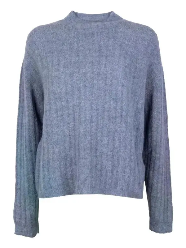 VICARIO CINQUE Ribbed-knit Mock-neck Sweater - Blue