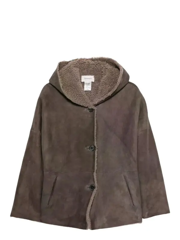 Kristensen Du Nord Hooded Shearling Jacket - Grey