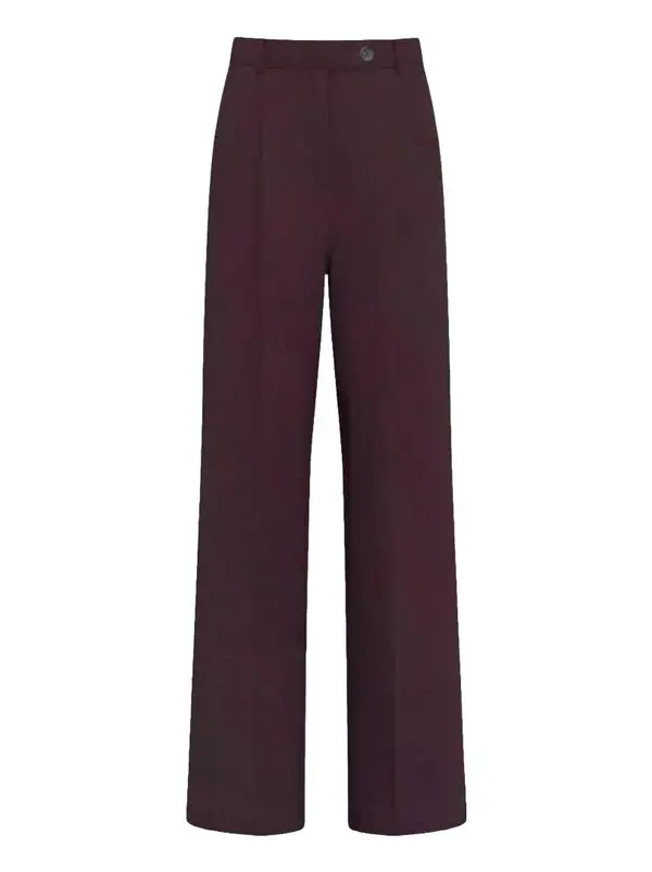 Marella Pressed-crease Straight-leg Trousers - Red