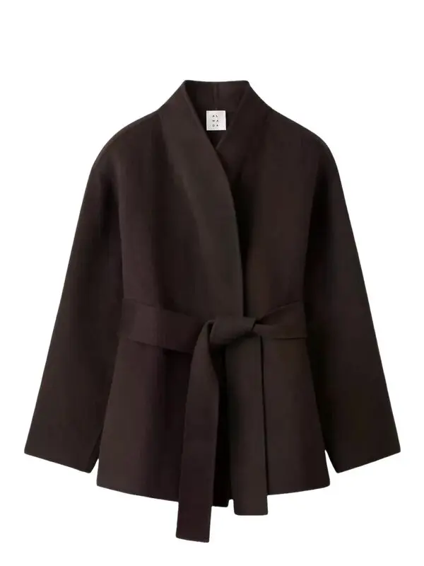 Almada Label Noorie Doublé Belted Shawl-collar Jacket - Brown