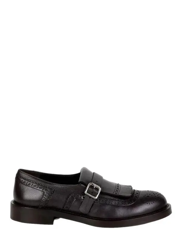 GUGLIELMO ROTTA Fringe-buckle-detail Loafers - Brown