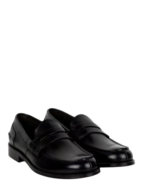 FRANCO FEDELE Panelled Penny Loafers - Black