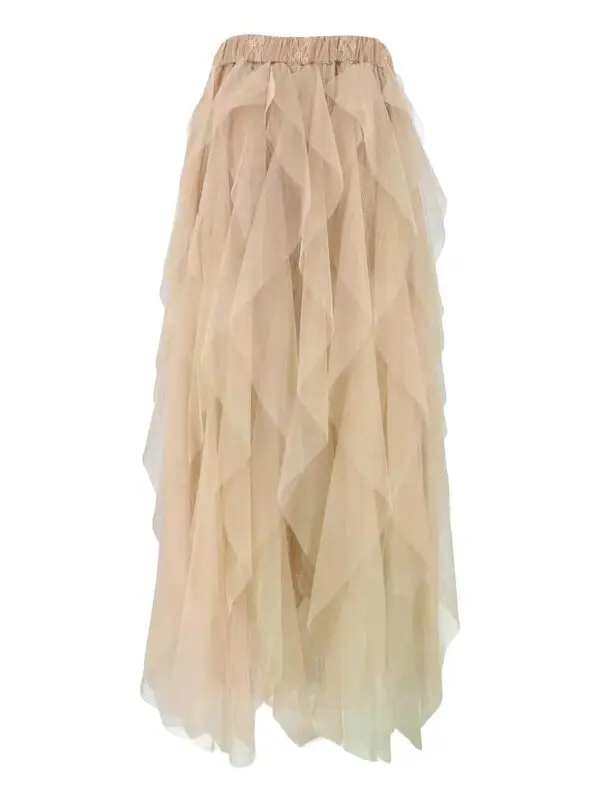 Ermanno Scervino Ruffled Tulle Maxi Skirt - Neutrals