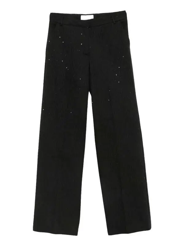 Ermanno Scervino Sequin-embellished Pinstripe Trousers - Black