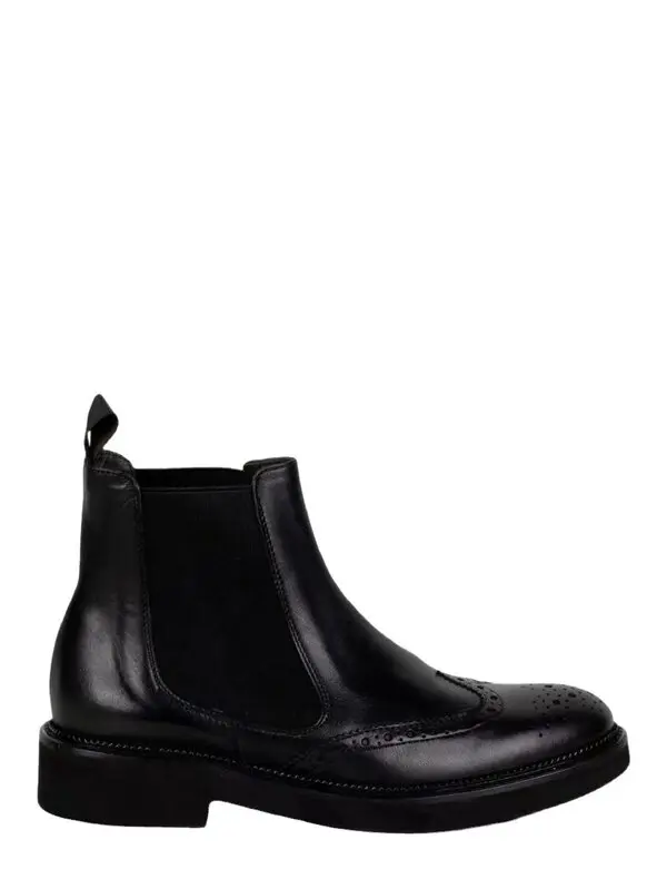 FRANCO FEDELE Brogue-detail Chelsea Boots - Black