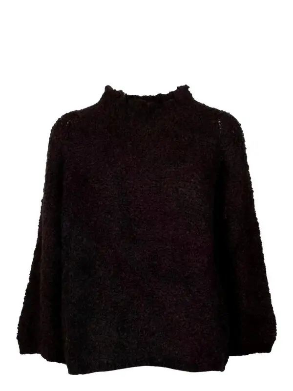 CINQUE Bouclé-texture High-neck Sweater - Brown