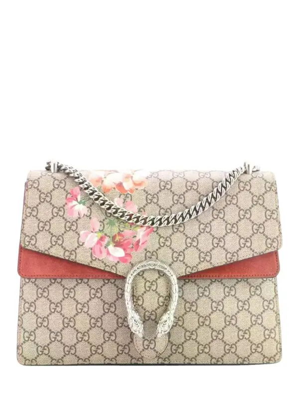Gucci Dionysus Bag Blooms Print Gg Coated Canvas Medium Shoulder Bag - Brown