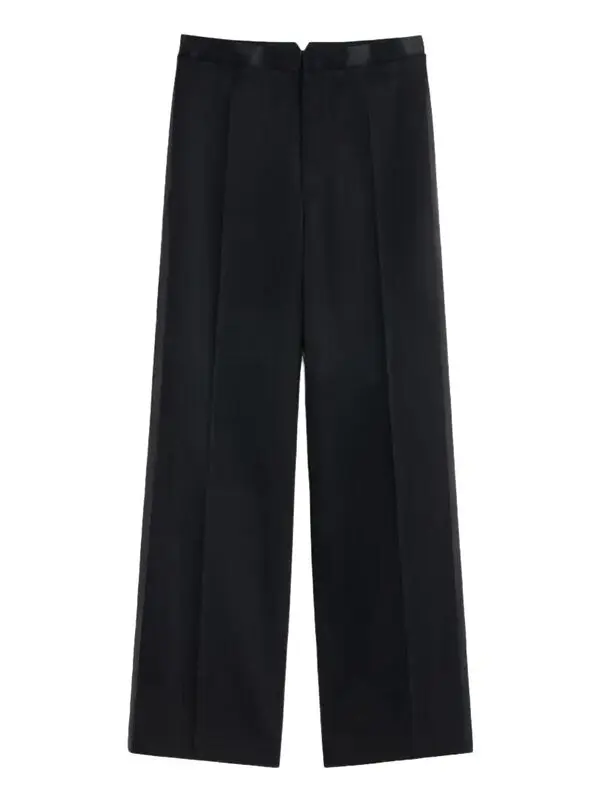 MAISON MARGIELA Satin-waist Virgin-wool Tuxedo Trousers - Black