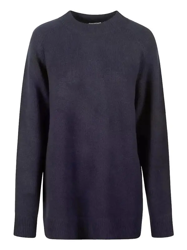 ANAII Crew Raglan-sleeve Sweater - Blue
