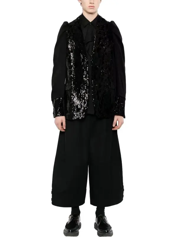 Comme Des Garçons Sequin-embellished Blazer - Black