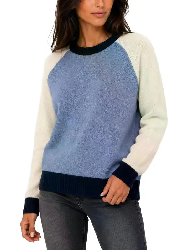 KUJTEN Colour-block Raglan-sleeve Sweater - Blue