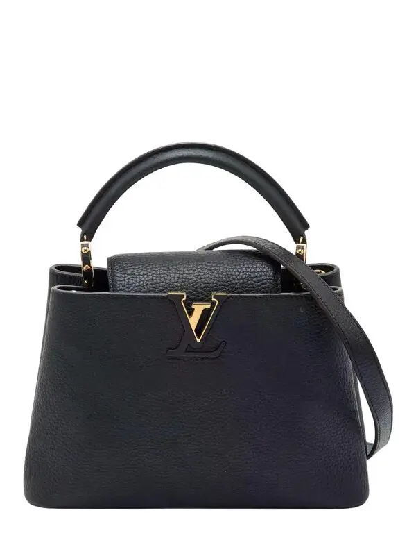 LOUIS VUITTON 2019 Bb Capucines Leather Tote Bag - Black