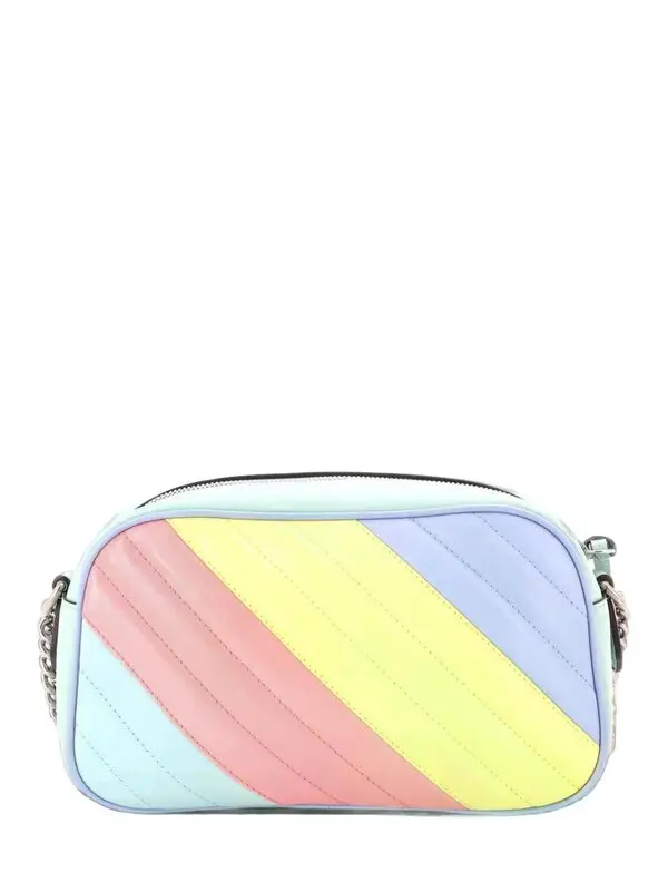 Gucci Gg Marmont Shoulder Bag Diagonal Quilted Leather Small Crossbody Bag - Blue