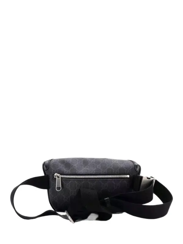 Gucci Interlocking G Patch Gg Coated Canvas Large Belt Bag - Black