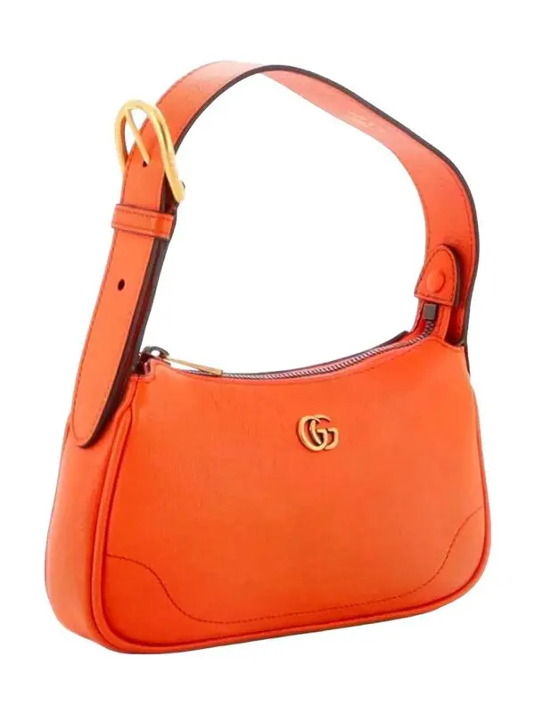 Gucci Aphrodite Leather Mini Shoulder Bag - Orange