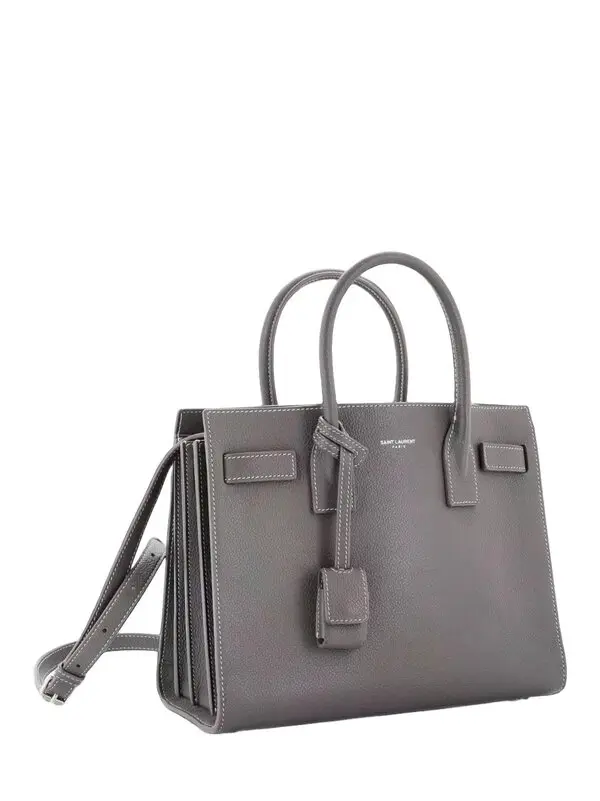 Saint Laurent Sac De Jour Nm Bag Leather Baby Tote Bag - Grey