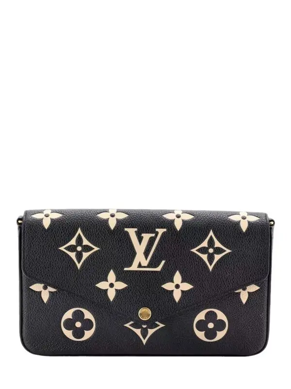 LOUIS VUITTON Felicie Pochette Bicolor Monogram Empreinte Giant Crossbody Bag - Black