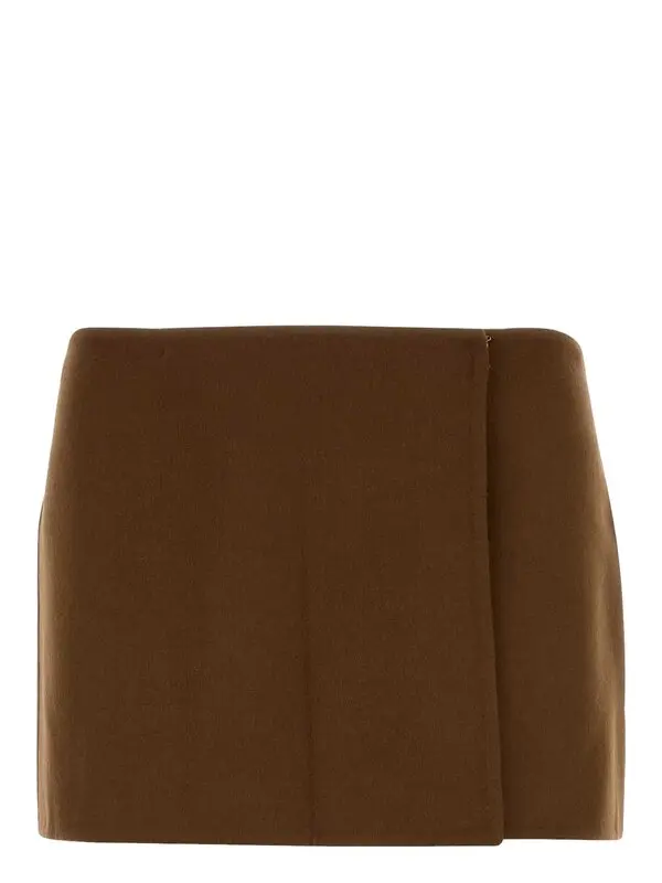 Miu Miu Wool Blend Mini Skirt - Brown