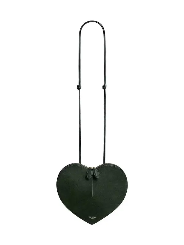 Alaïa Le Coeur Suede Crossbody Bag - Green