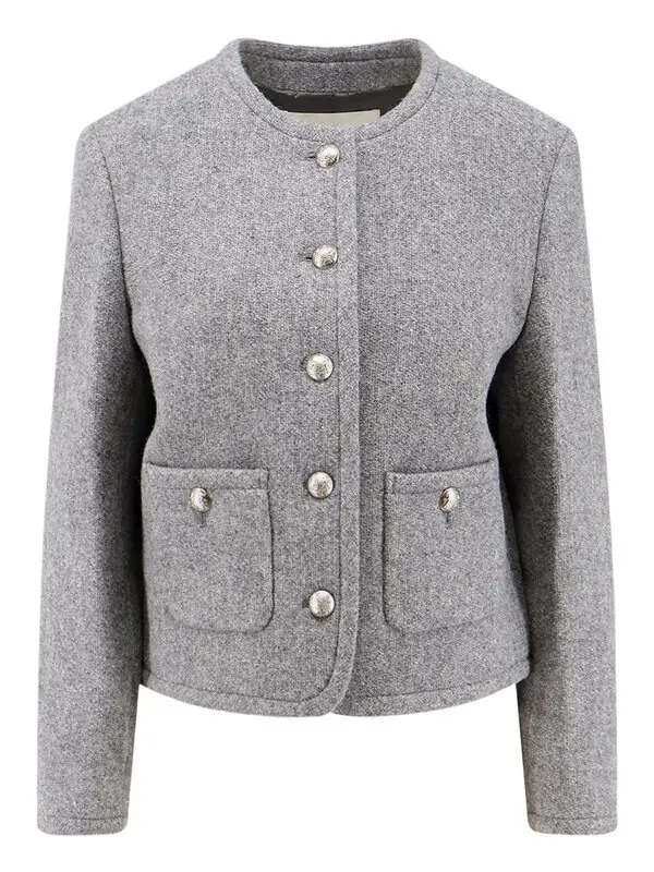 DUNST Classic Tweed Blazer - Grey