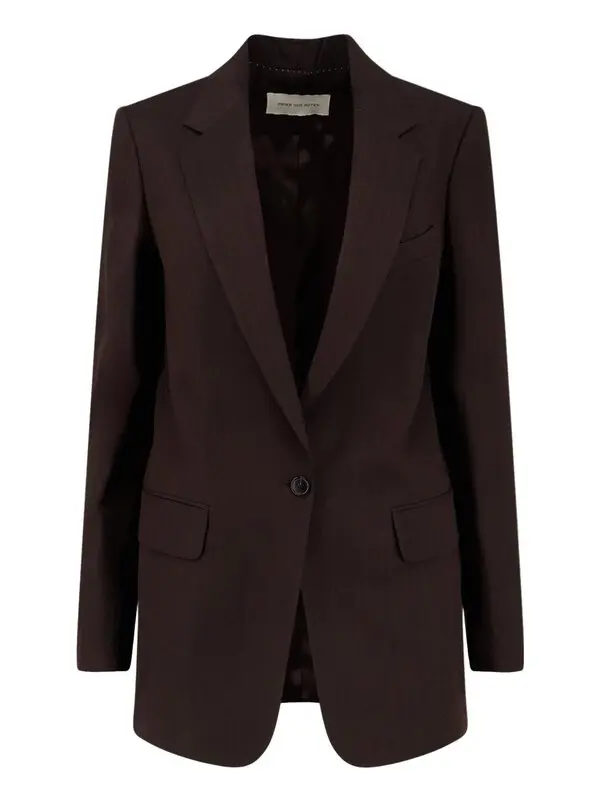 Dries Van Noten Voles Striped Viscose Blazer - Brown