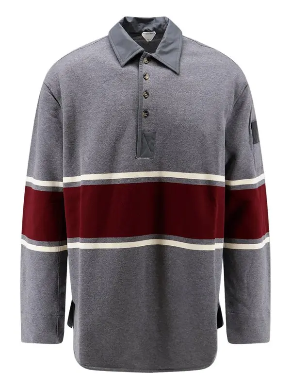 Bottega Veneta Light Cotton Polo Shirt - Grey