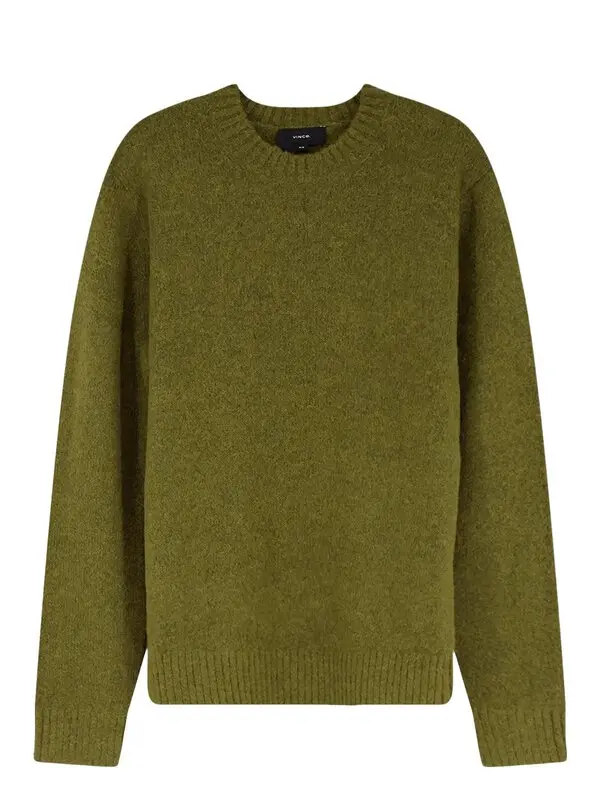Vince Wool Blend Sweater With Melange Effect - Green