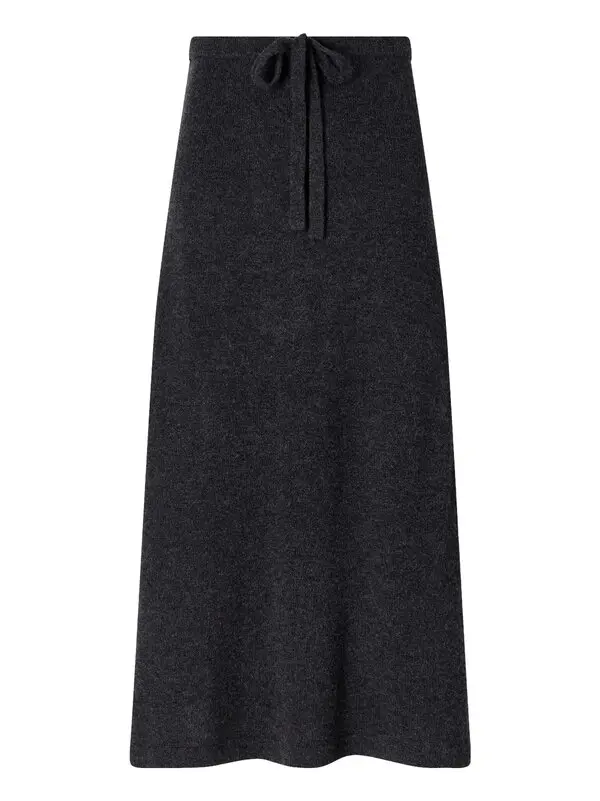ALLUDE Wool And Cashmere-blend Midi Skirt - Gray
