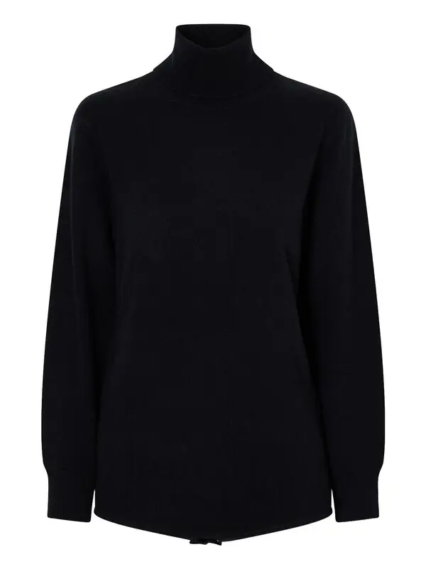 ALLUDE Wool And Cashmere-blend Turtleneck Bodysuit - Black