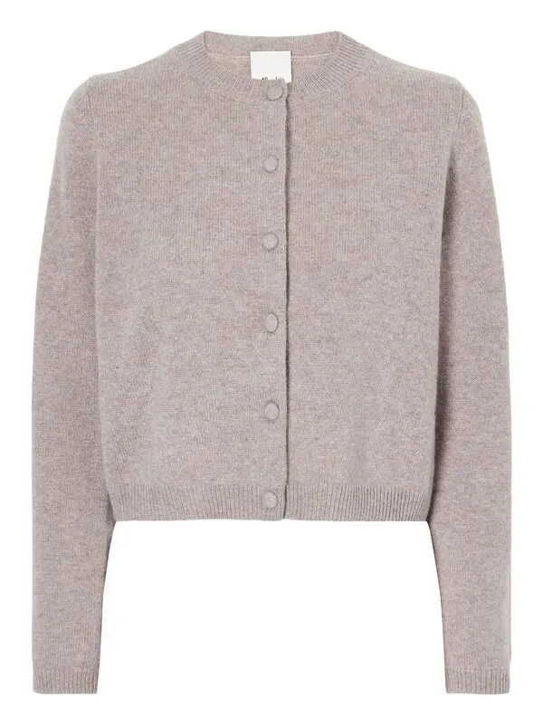 ALLUDE Cropped Rib-trimmed Cashmere Cardigan - Beige