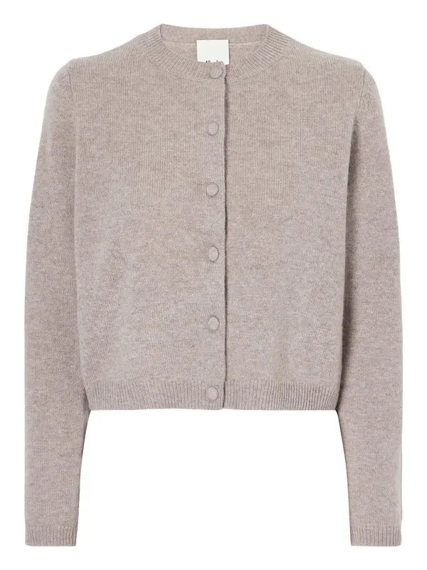 ALLUDE Cropped Rib-trimmed Cashmere Cardigan - Neutrals