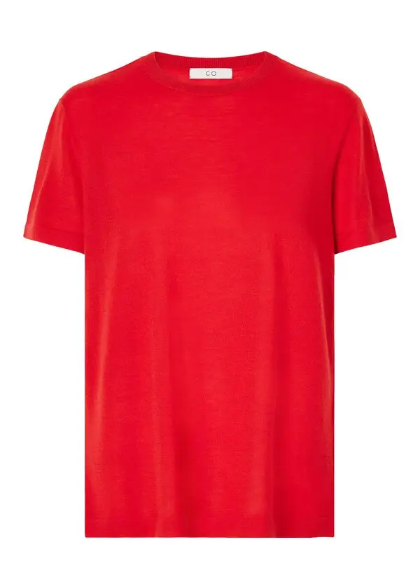 Co Knitted Cashmere T-shirt - Red