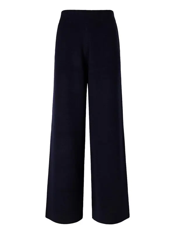 ALLUDE Wool And Cashmere-blend Wide-leg Pants - Blue