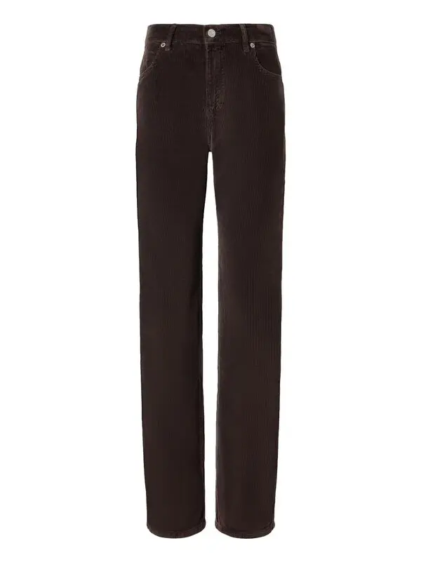 Guest In Residence Weekender Organic Cotton-corduroy Mid-rise Wide-leg Jeans - Brown
