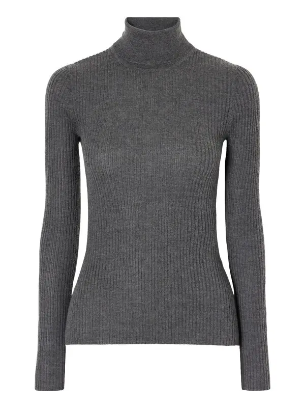 Gabriela Hearst Peppe Ribbed Cashmere-blend Sweater - Gray