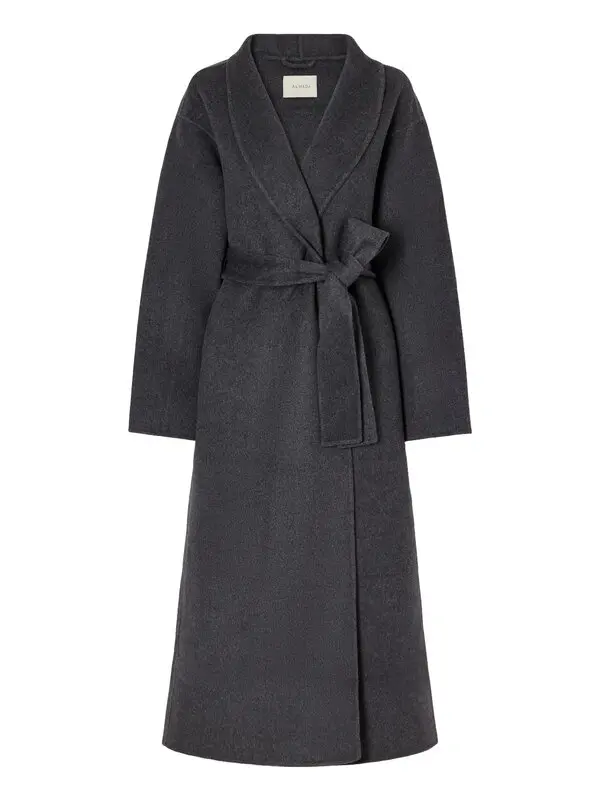 ALMADA Mara Belted Wool And Cashmere-blend Coat - Gray