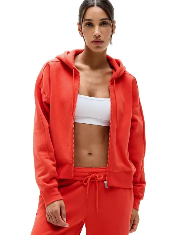 Athleta Forever Fleece Classic Full Zip Sweatshirt - Ember