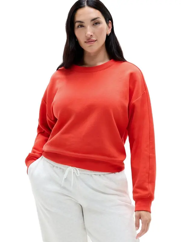 Athleta Forever Fleece Classic Crew Sweatshirt - Ember