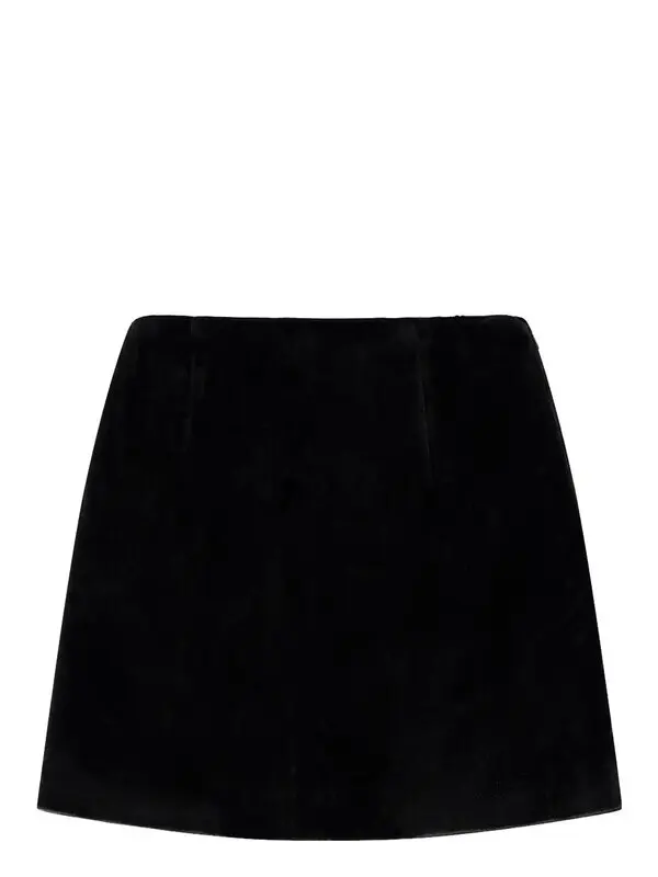 ABADIA Velvet Mini Skirt - Black