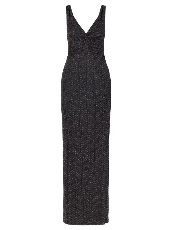 Missoni Striped Crochet Crochet-knit Maxi Dress - Gray