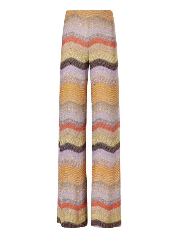 Missoni Striped Metallic Crochet-knit Wide-leg Pants - Multi