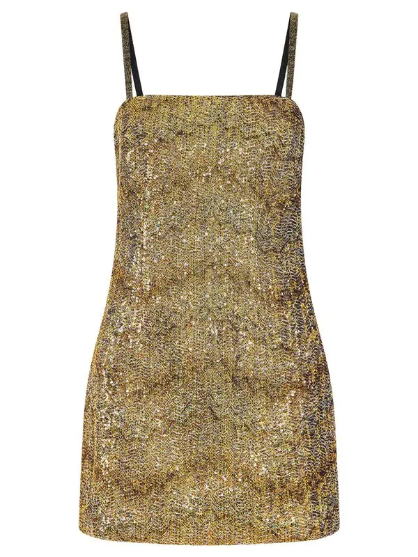 Missoni Striped Metallic Crochet-knit Mini Dress - Multi