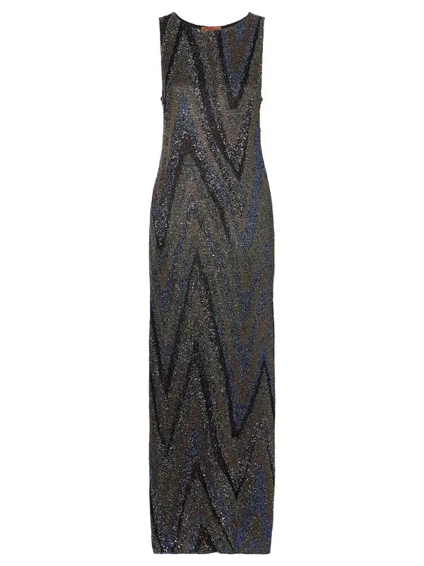 Missoni Sequin-embellished Striped Metallic Crochet-knit Maxi Dress - Multi