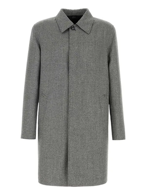 Brioni Single-breasted Car Coat - Grey