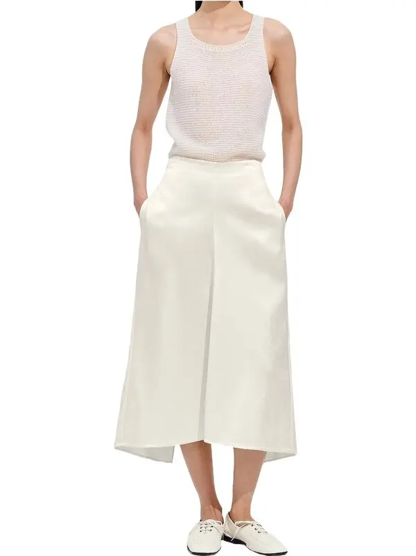 Bottega Veneta Shiny Midi Skirt - Parchment