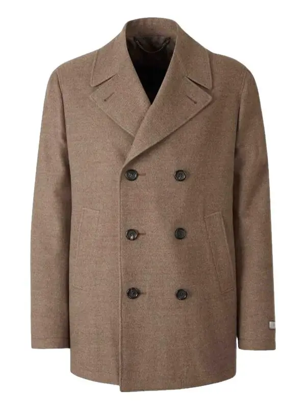 Canali Long Wool Coat - Brown