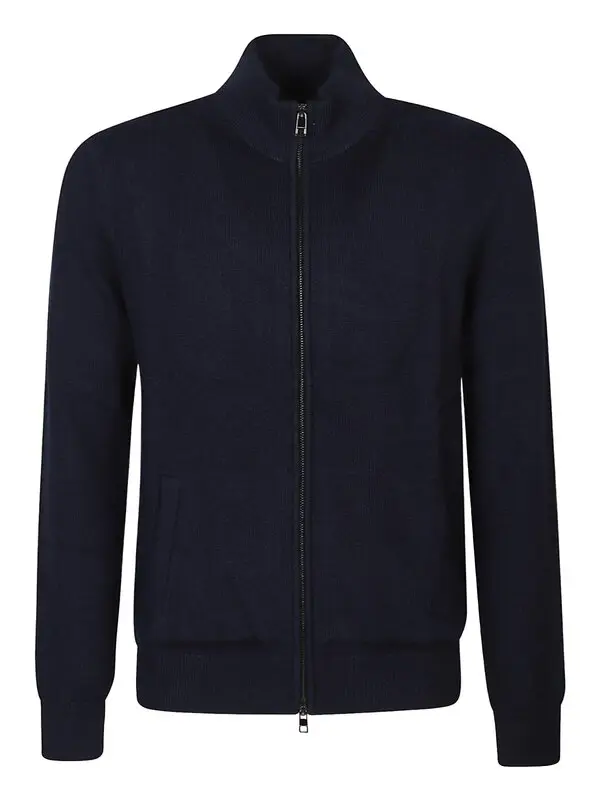 Michael Kors Zip-up High Neck Cardigan - Black