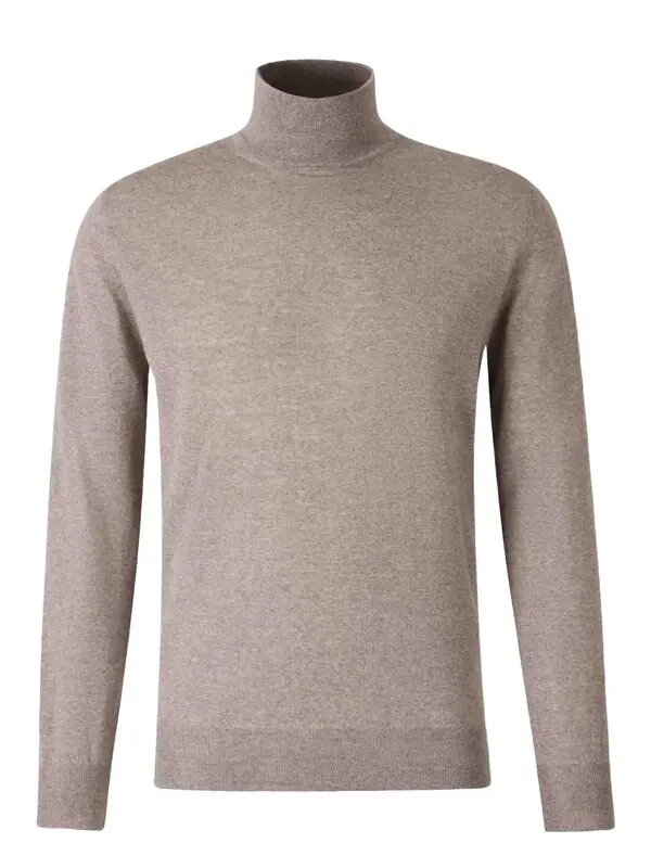 Canali High Neck Wool Knitwear - Light Brown