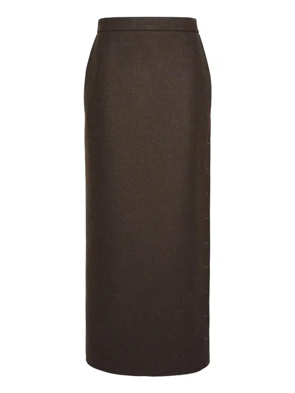 Max Mara Buttoned Maxi Skirt - Mud